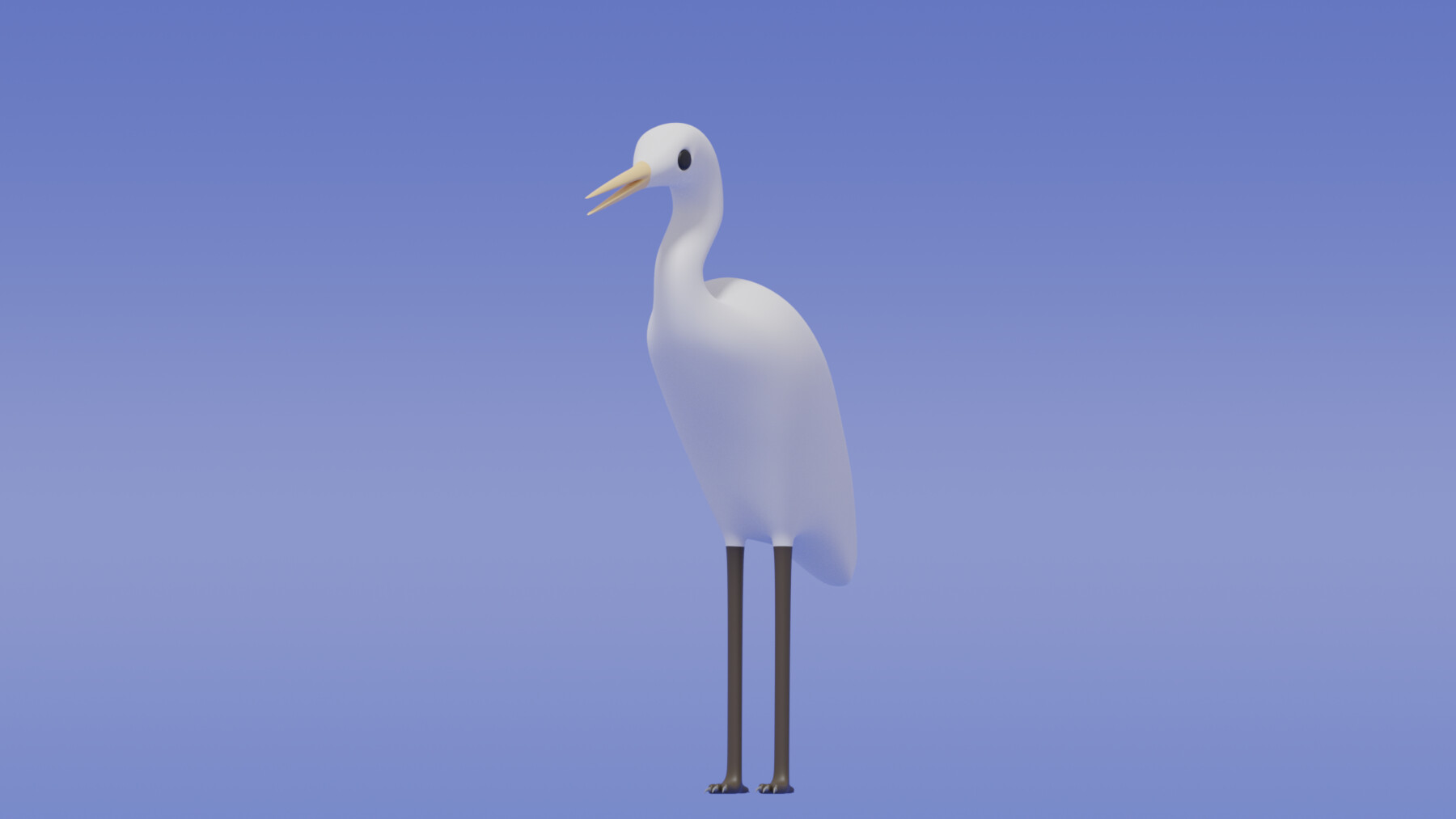 ArtStation - Cartoon Cute Egret Bird 3D model | Resources