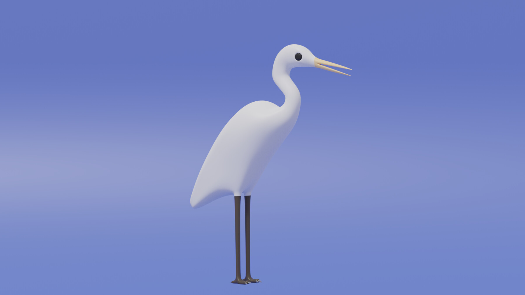 ArtStation - Cartoon Cute Egret Bird 3D model | Resources