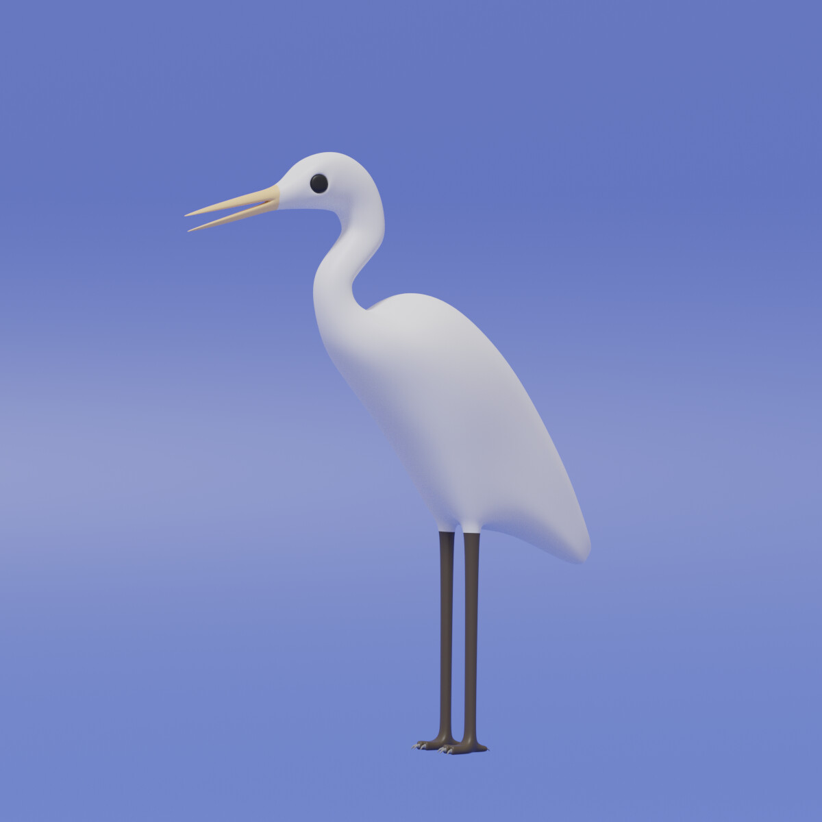 ArtStation - Cartoon Cute Egret Bird 3D model | Resources