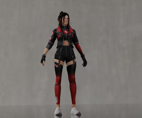ArtStation - FREE FIRE GIRL GAME READY 3D MODEL | Game Assets