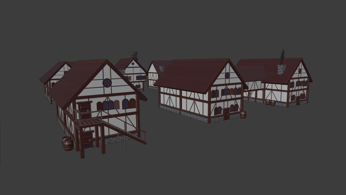 ArtStation - SMALL HOUSES GAME READY 3D MODEL | Game Assets