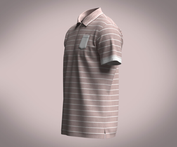 ArtStation - Men's Stripe Polo | Resources