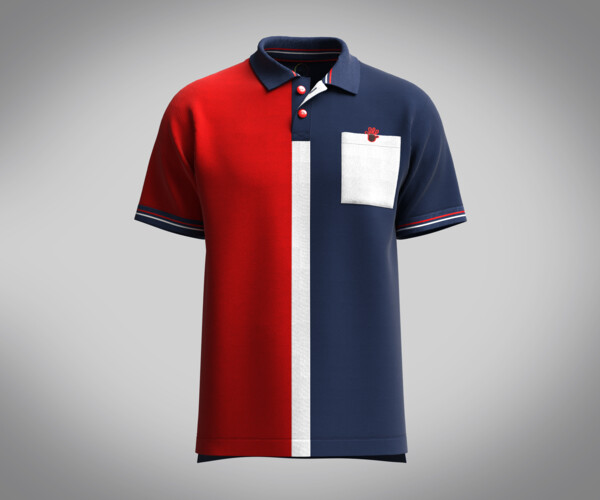 ArtStation - Men's Polo-Red and Blue | Resources