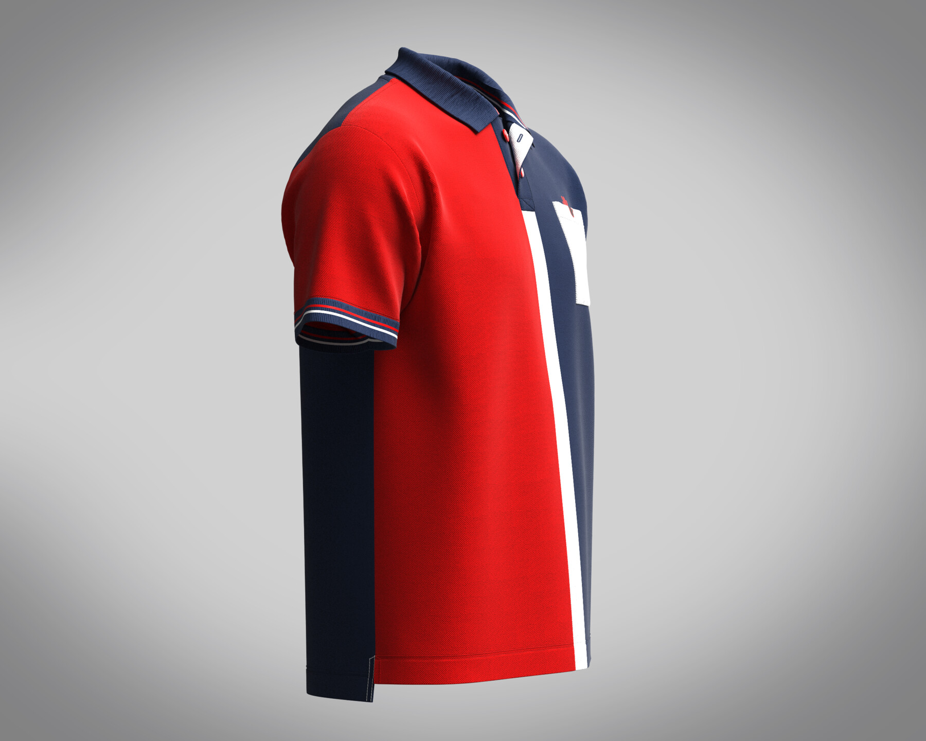 ArtStation - Men's Polo-Red and Blue | Resources