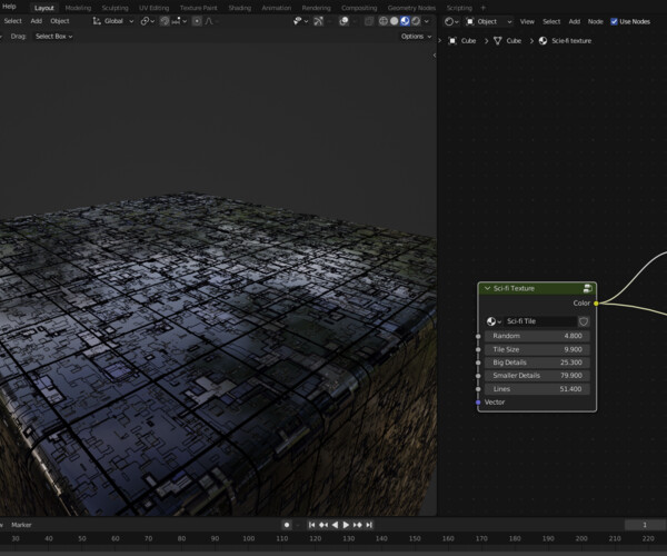 ArtStation - Sci-fi Tile procedural Texture For Blender Texture | Resources