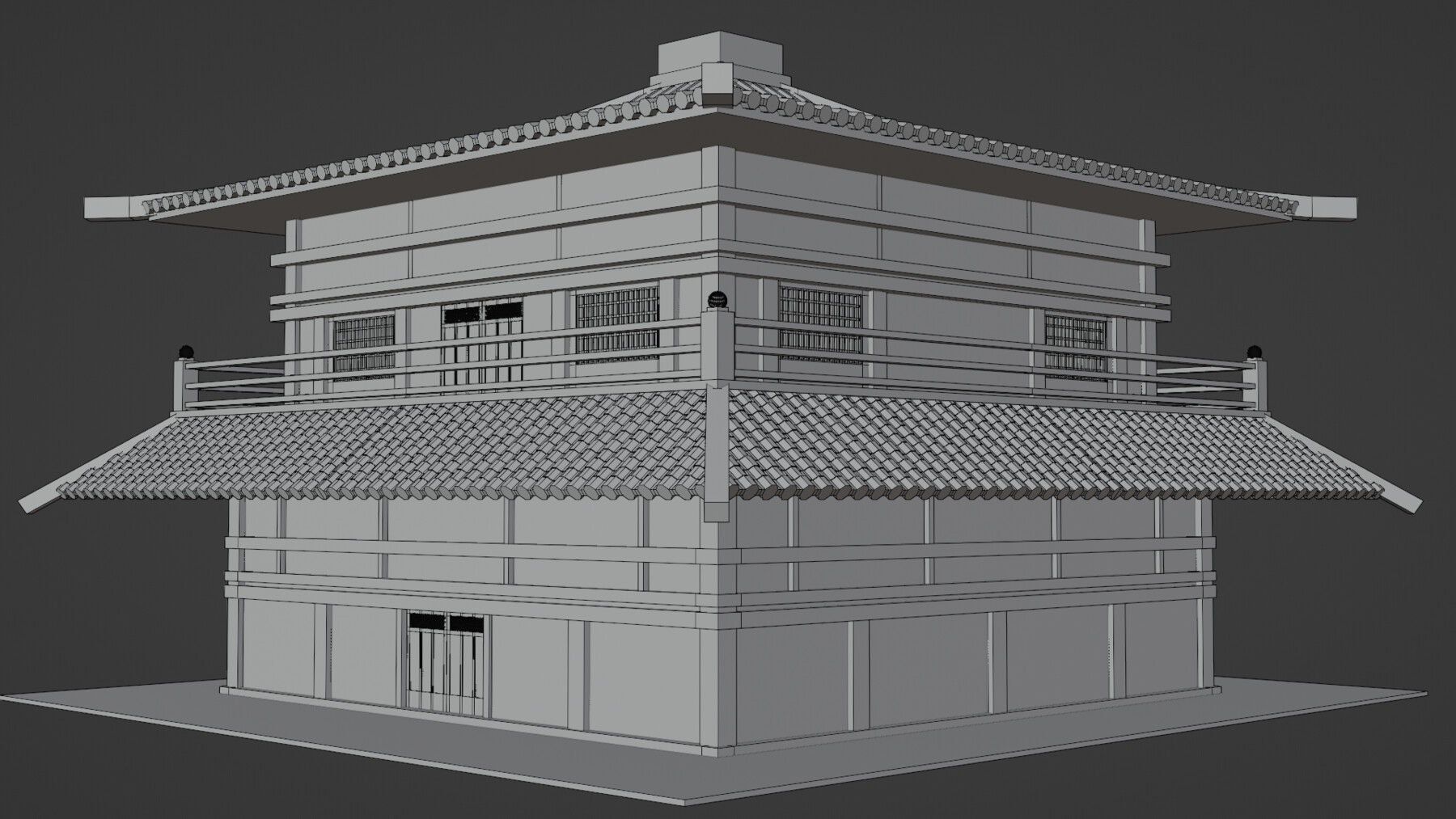 ArtStation - Chinese Two Floors Siheyuan | Game Assets