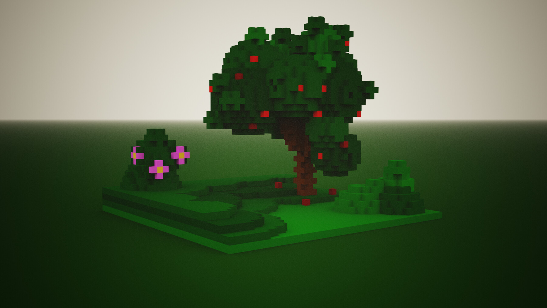 ArtStation - Apple Tree Green Corner Voxel | Game Assets