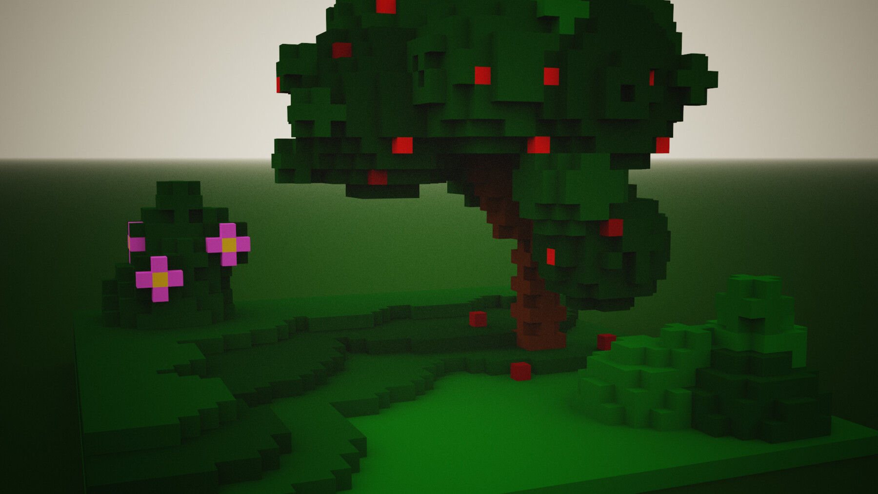 ArtStation - Apple Tree Green Corner Voxel | Game Assets