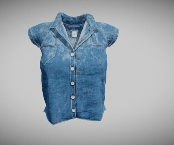 ArtStation - denim shirt-Marvelous designer+Clo3D+Blender(ZPRJ,FBX,OBJ ...