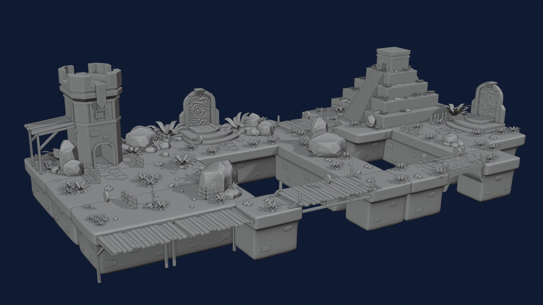 ArtStation - LowPoly Fort | Game Assets