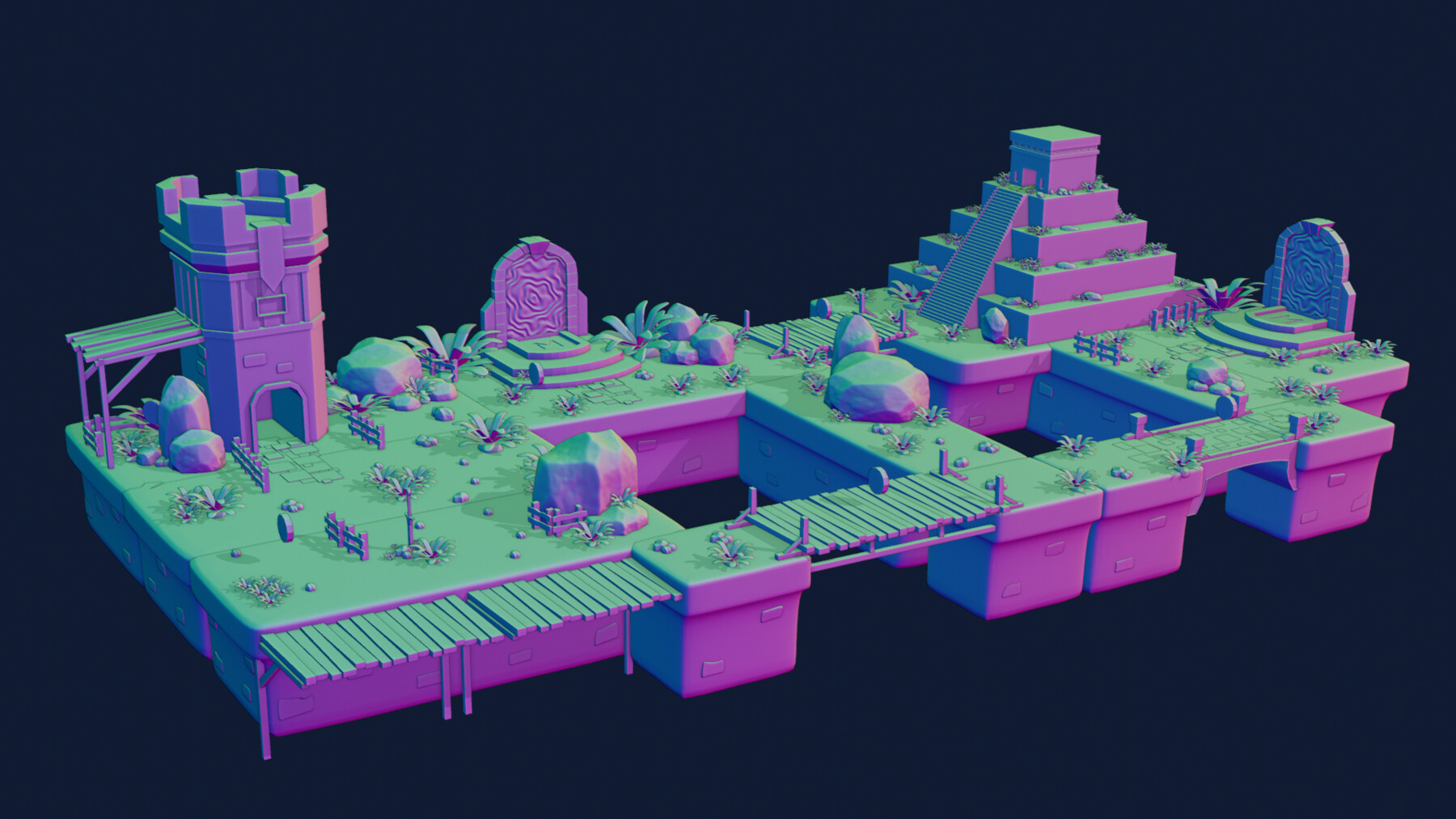 ArtStation - LowPoly Fort | Game Assets