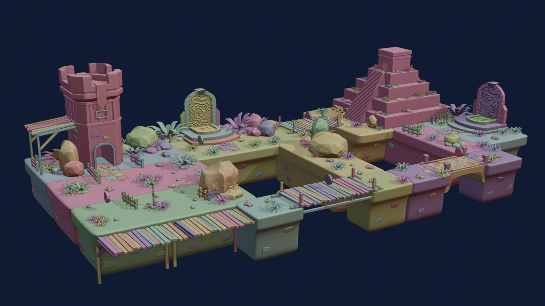 ArtStation - LowPoly Fort | Game Assets