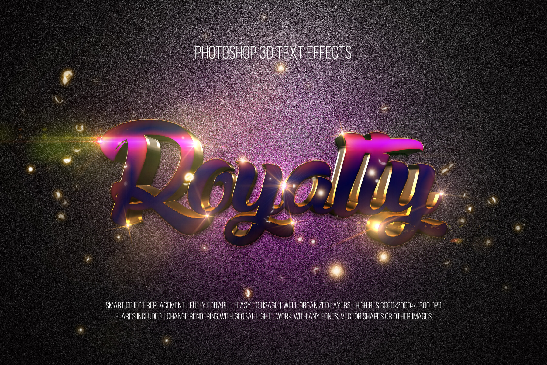 ArtStation - 3D Royalty PSD fully editable text effect. Layer style PSD ...