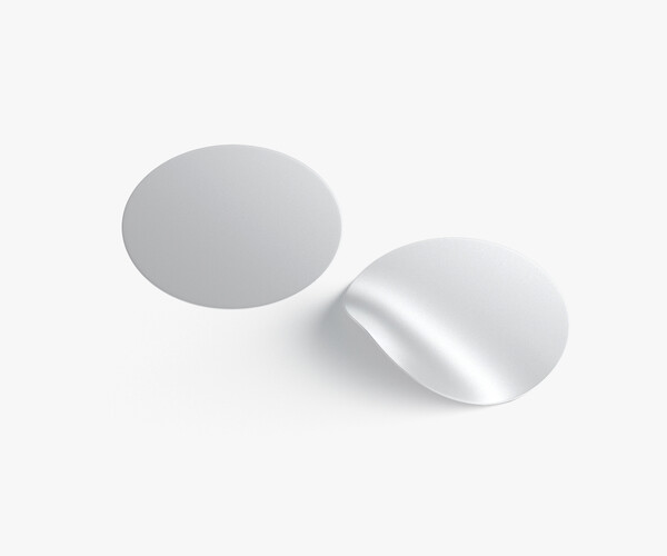 ArtStation - Two Round Stickers - silver smooth and bended adhesive ...