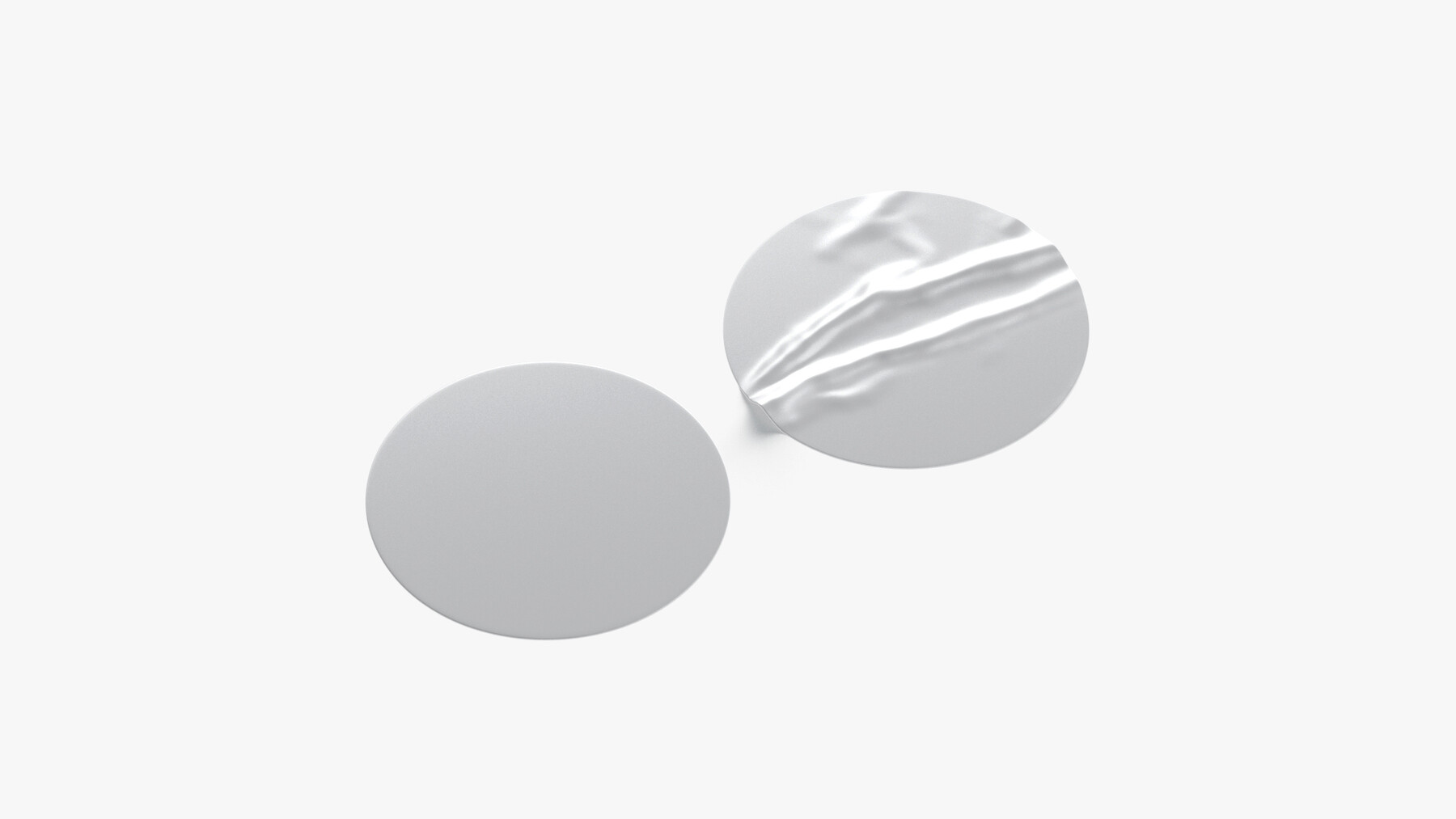 ArtStation - Two Round Stickers - silver sleek and wrinkly sticky tag ...