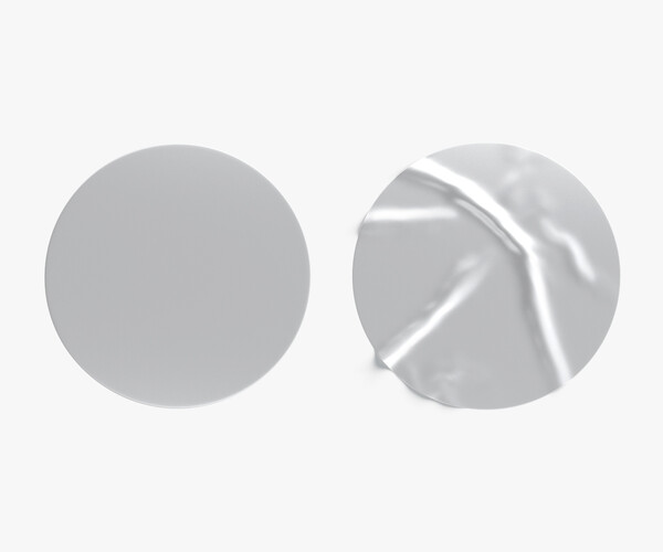 ArtStation - Two Round Stickers - silver flat and crumpled adhesive ...