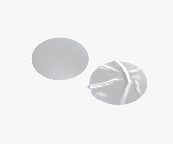 ArtStation - Two Round Stickers - silver flat and crumpled adhesive ...