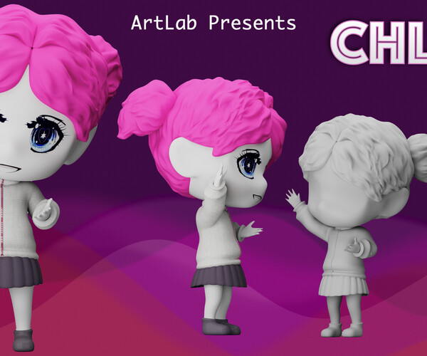 ArtStation - Chloe - A perfect 3D girl for animation and games for kids ...
