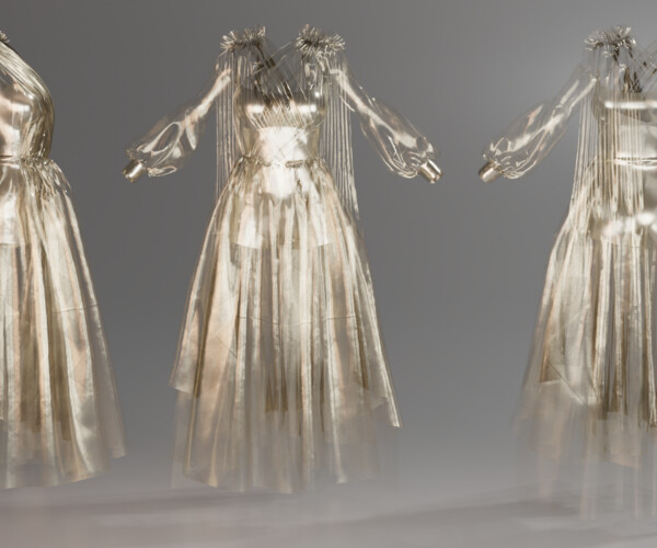 ArtStation - Gold Sheer Dress | Game Assets