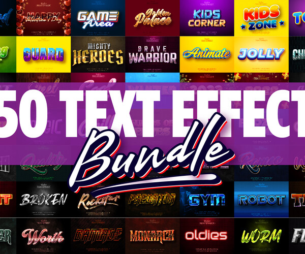 ArtStation - Editable text effect bundle vol.4 | Artworks