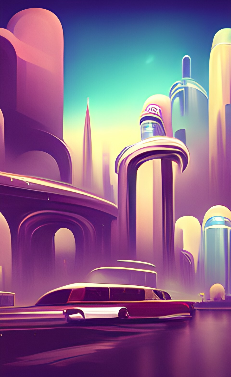 ArtStation - Retro Science Fiction Metro City 750 background | Artworks