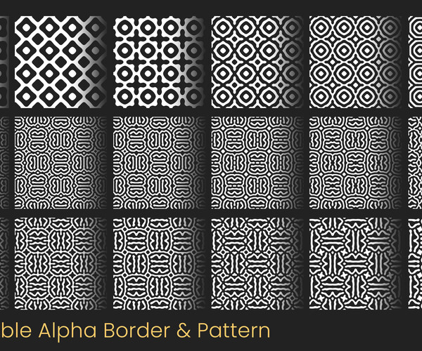 ArtStation - 150 Tileable Alpha Border And Pattern | Brushes