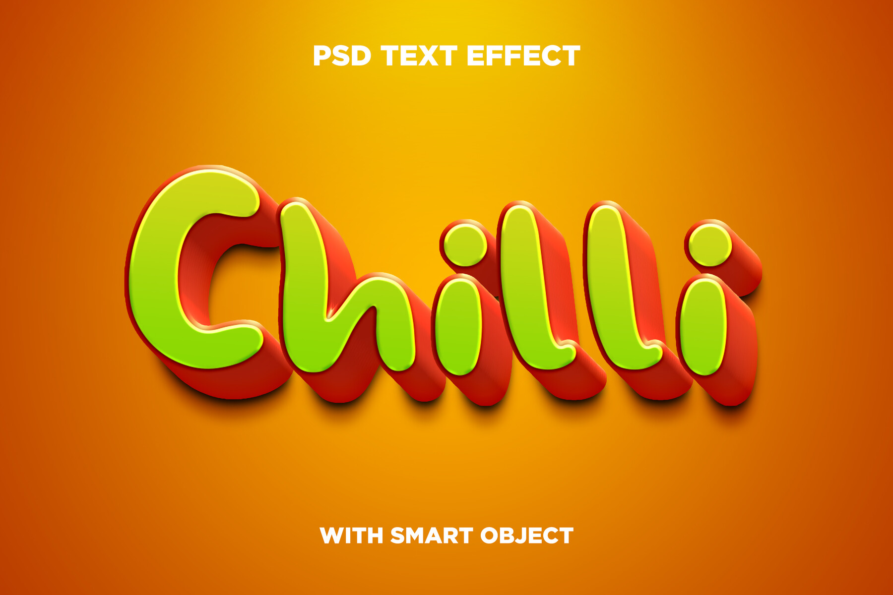 ArtStation - 3D Chilli PSD fully editable text effect. Layer style PSD ...