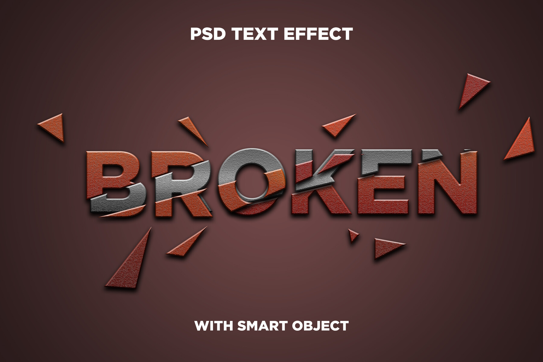 ArtStation - 3D Broken PSD fully editable text effect. Layer style PSD ...