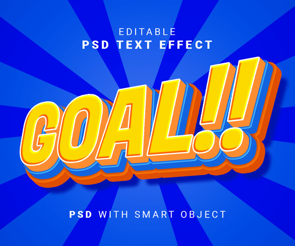 ArtStation - 3D Goal PSD fully editable text effect. Layer style PSD ...