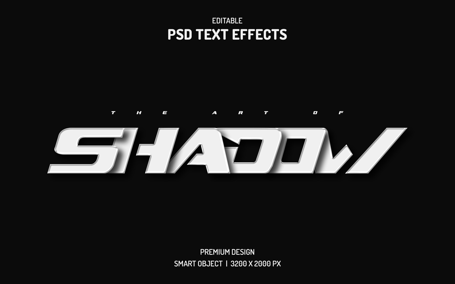 ArtStation - 3D Shadow PSD fully editable text effect. Layer style PSD ...
