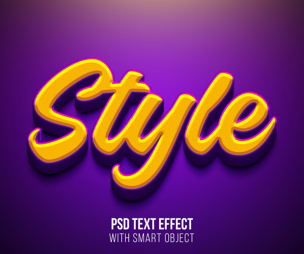 ArtStation - 3D Style PSD fully editable text effect. Layer style PSD ...