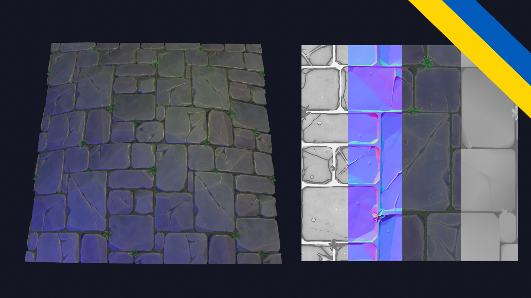 ArtStation - Stylized Cobblestone Material | Game Assets