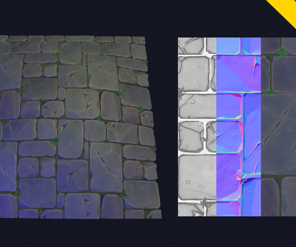 ArtStation - Stylized Cobblestone Material | Game Assets