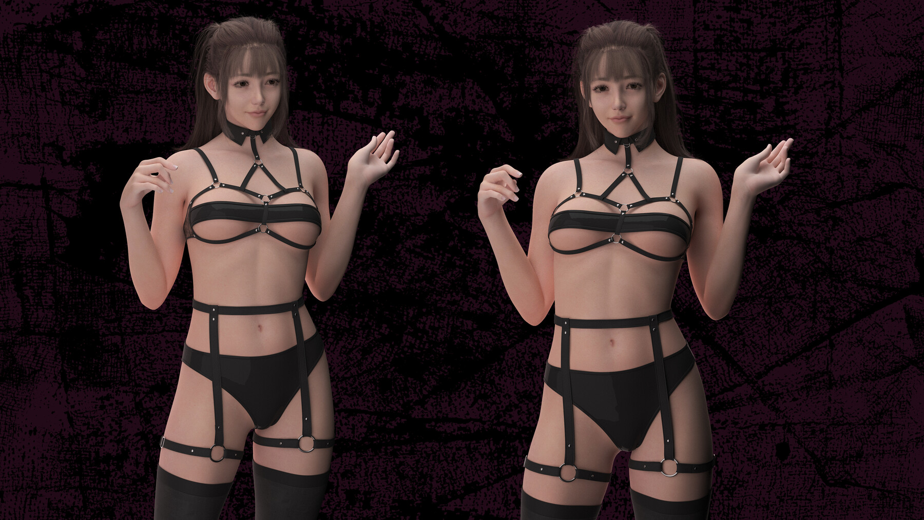 ArtStation - Harness/Underwear outfit. Clo3d/Marvelous designer. Zprj/Obj/Pose Genesis 8.1 ...