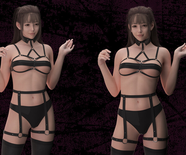 ArtStation - Harness/Underwear outfit. Clo3d/Marvelous designer. Zprj/Obj/Pose Genesis 8.1 ...