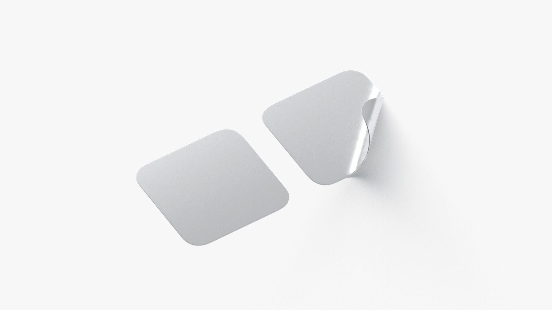 ArtStation - Two Square Stickers - silver smooth and curled corners ...