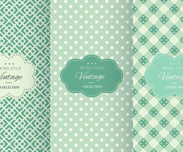 ArtStation - 3 Retro Style Vintange collection. Vertor Illustration ...