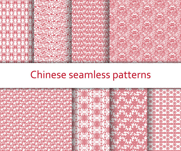 ArtStation - 8 Chinese seamless patterns. Vertor Illustration Pattern ...