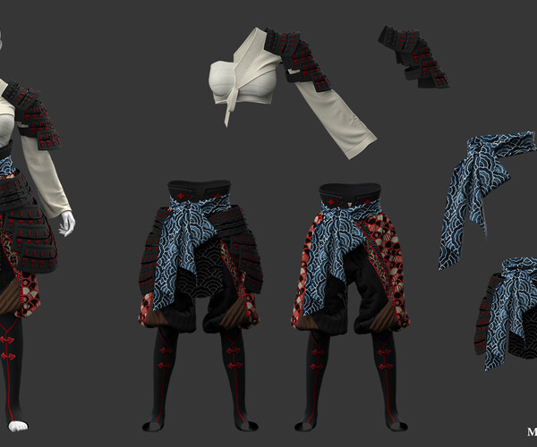 ArtStation - Female armor #1 / Marvelous Designer/Clo3D project file ...