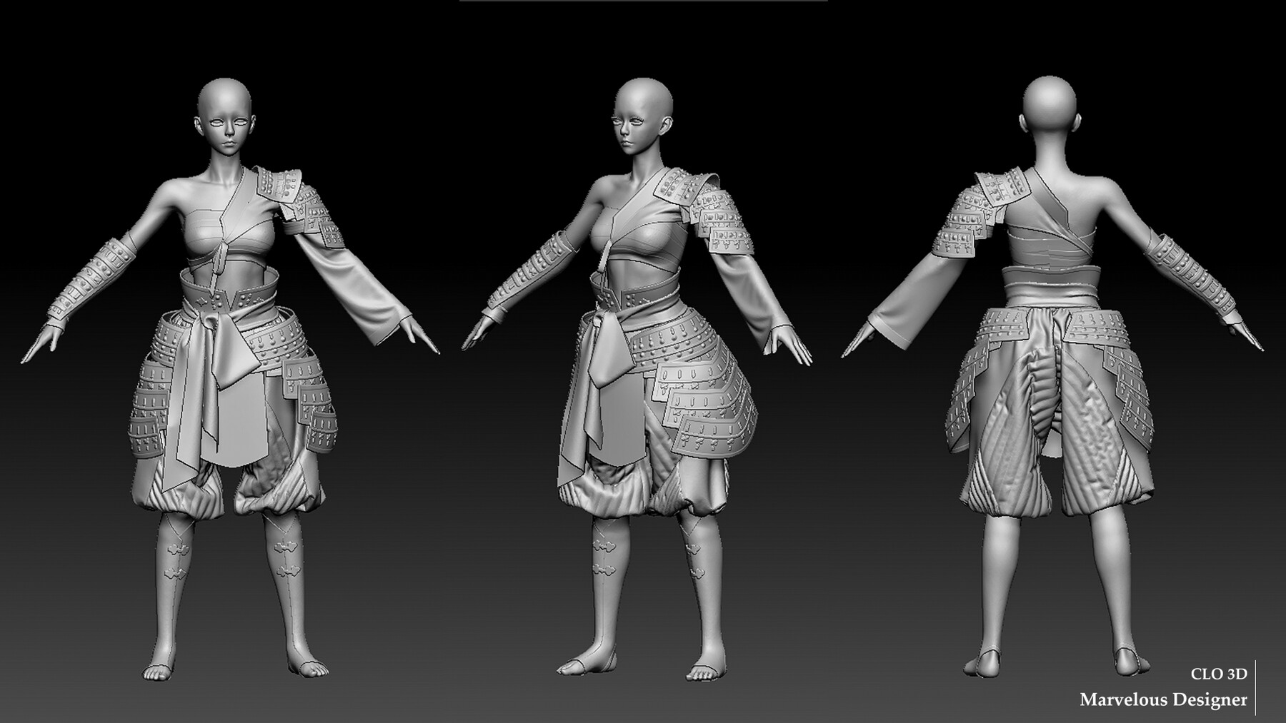 ArtStation - Female armor #1 / Marvelous Designer/Clo3D project file ...