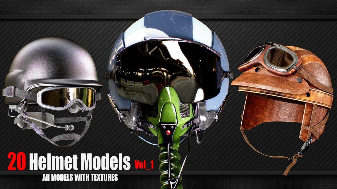 ArtStation - 20 Helmet Models with Textures vol1( ready for Game ...