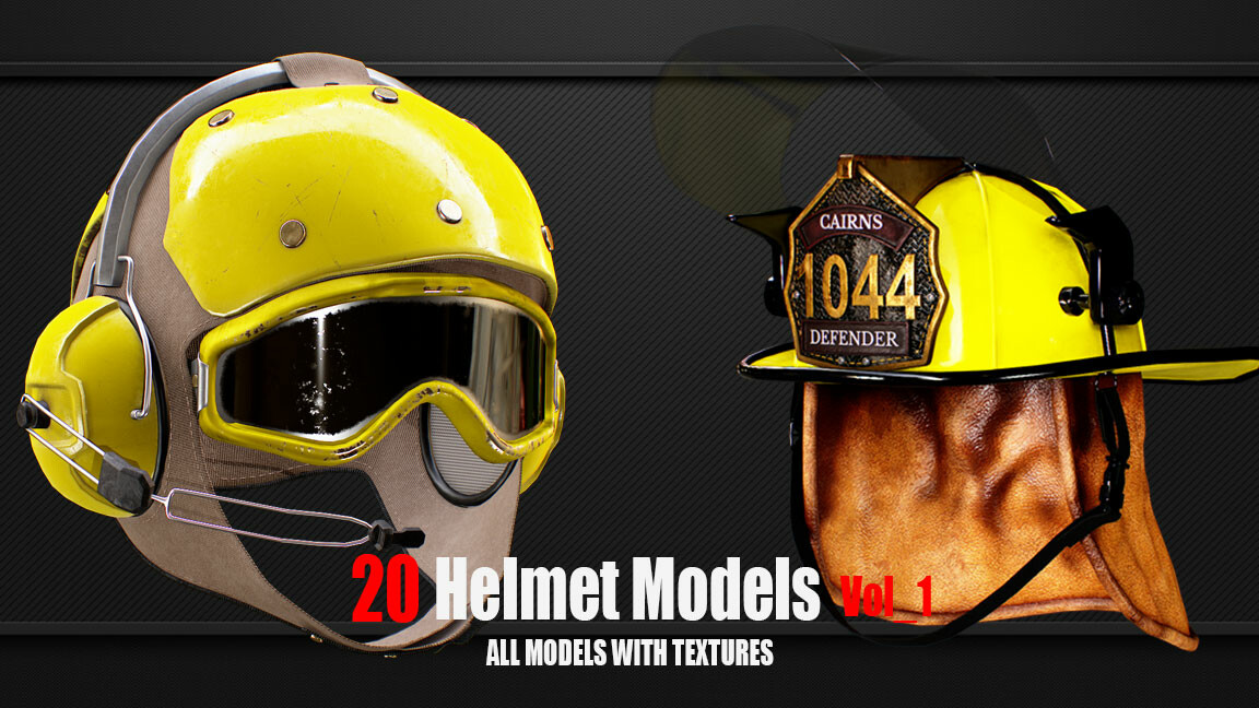 ArtStation - 20 Helmet Models with Textures vol1( ready for Game ...
