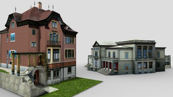 ArtStation - 10 IN 1 EUROPEAN BUILDING GAME READY 3D MODEL | Game Assets