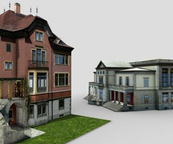 ArtStation - 10 IN 1 EUROPEAN BUILDING GAME READY 3D MODEL | Game Assets