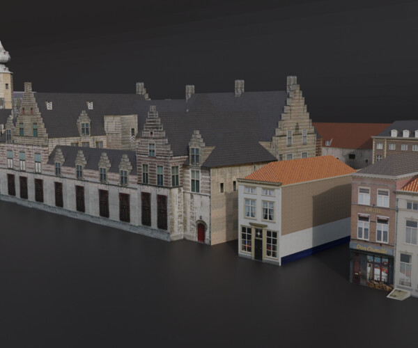 ArtStation - 10 IN 1 EUROPEAN BUILDING GAME READY 3D MODEL | Game Assets