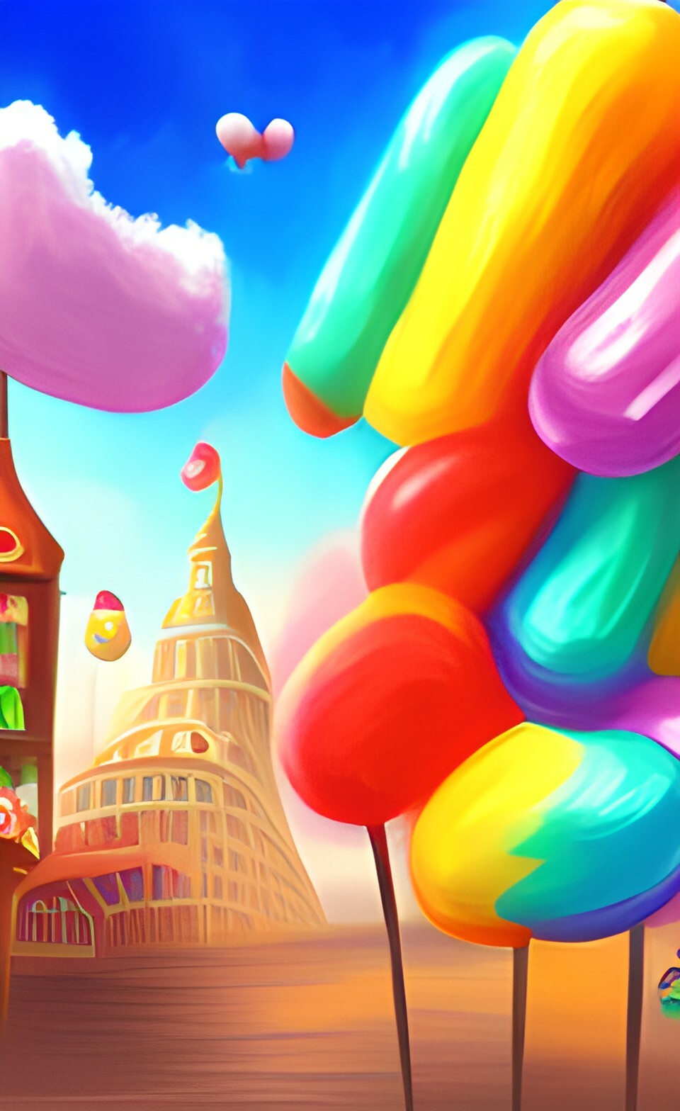 ArtStation - Candy dreamscape city painting digital illustration | Artworks