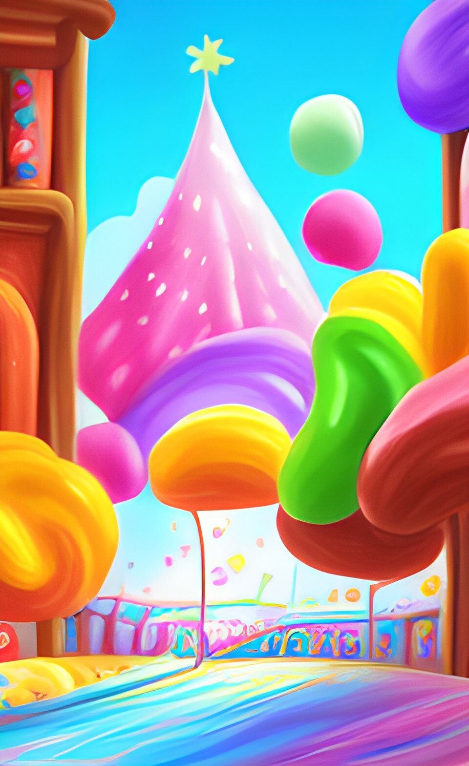 ArtStation - Candy dreamscape city painting digital illustration | Artworks