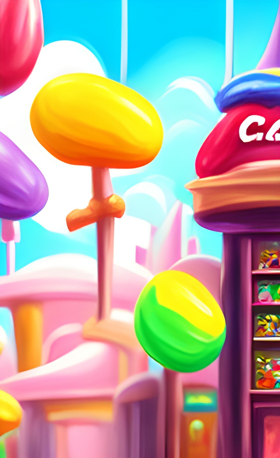 ArtStation - Candy dreamscape city painting digital illustration | Artworks