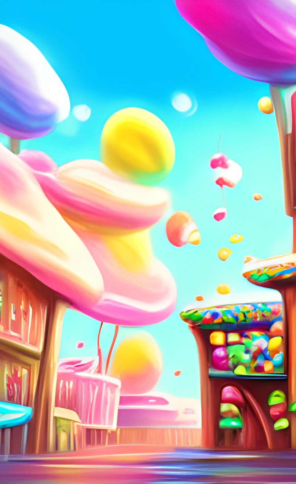 ArtStation - Candy dreamscape city painting digital illustration | Artworks