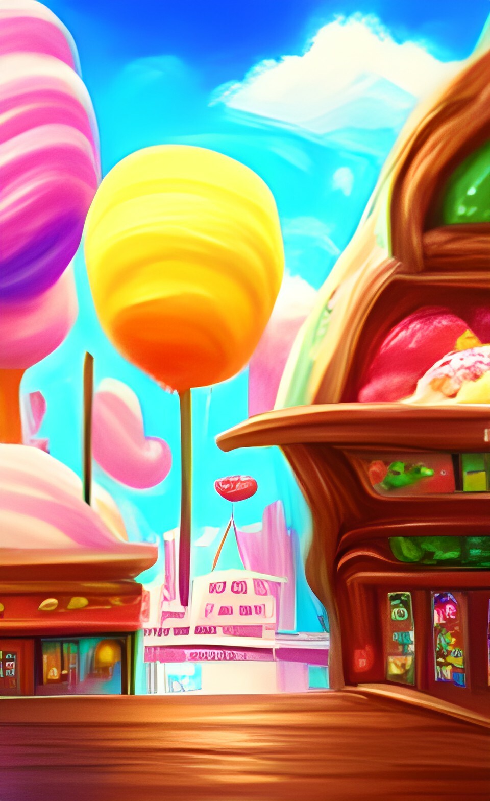 ArtStation - Candy dreamscape city painting digital illustration | Artworks